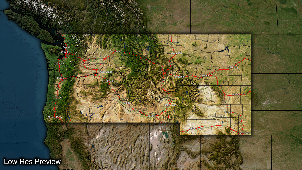 16k Digital Northwest Map – Trilogy Maps