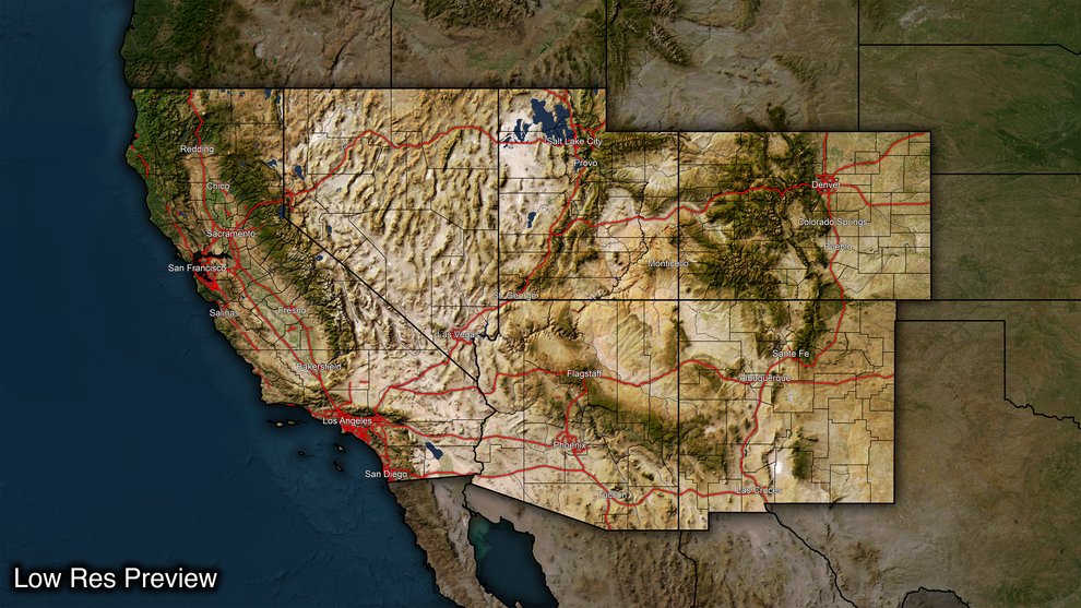 16k Digital Southwest Map – Trilogy Maps