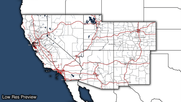 16k Digital Southwest Map – Trilogy Maps