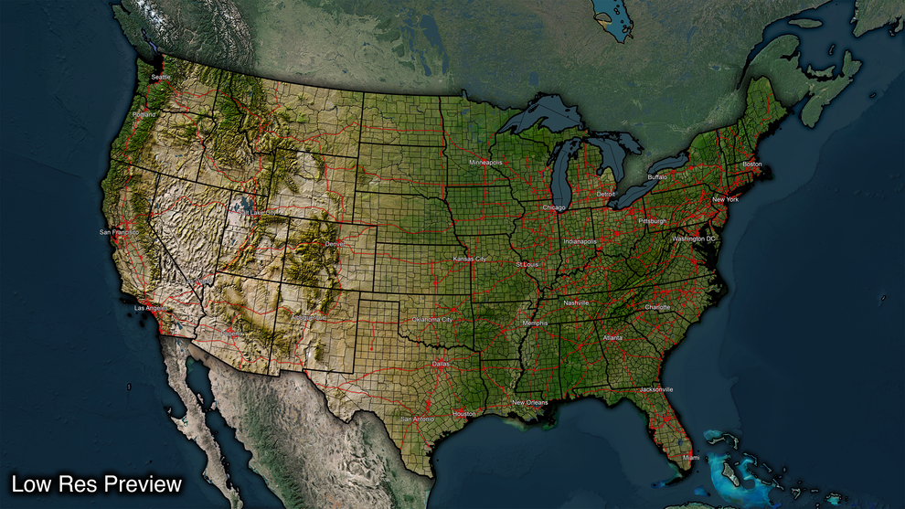 8k Digital USA Map – Trilogy Maps
