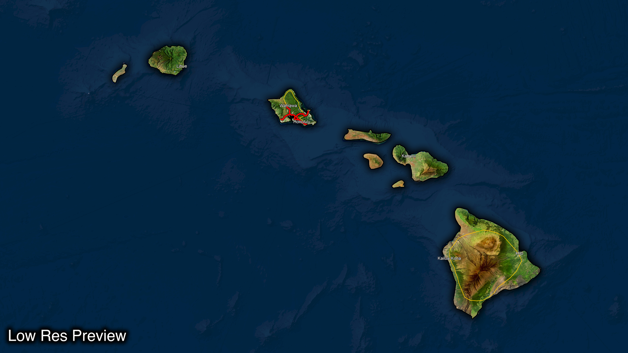 16k Digital Hawaii Map – Trilogy Maps