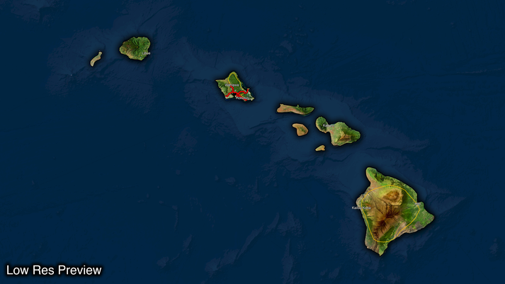 16k Digital Hawaii Map – Trilogy Maps
