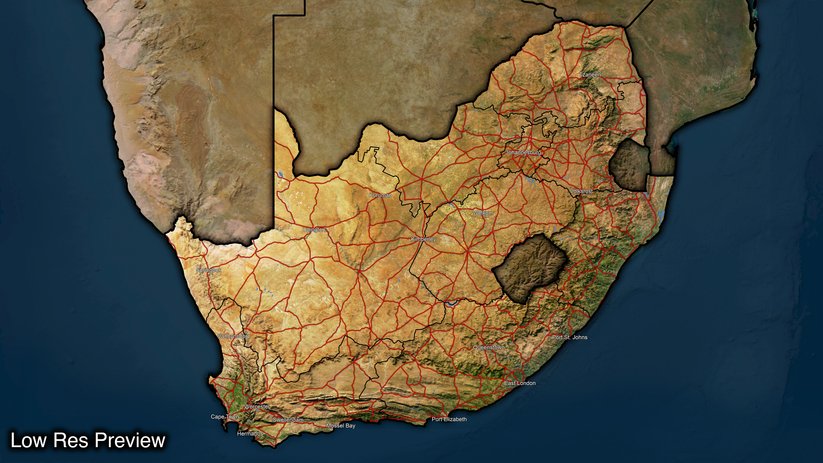 16k Digital South Africa Map – Trilogy Maps