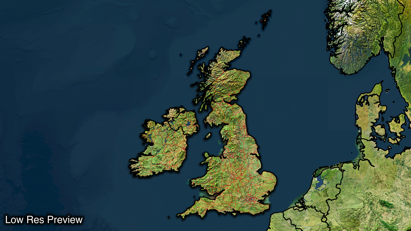 16k Digital UK Map – Trilogy Maps