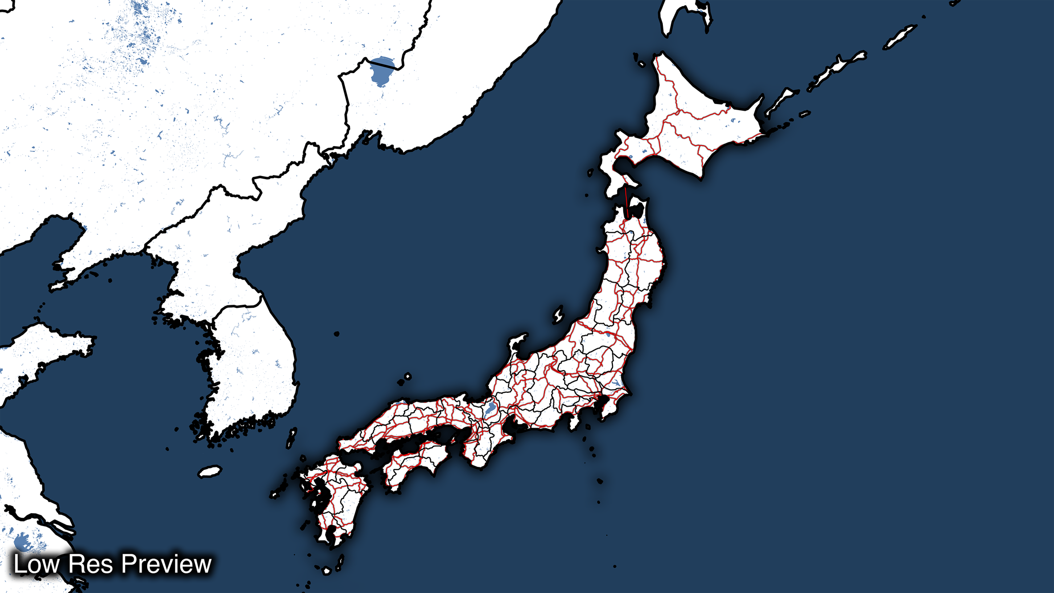16k Digital Japan Map – Trilogy Maps