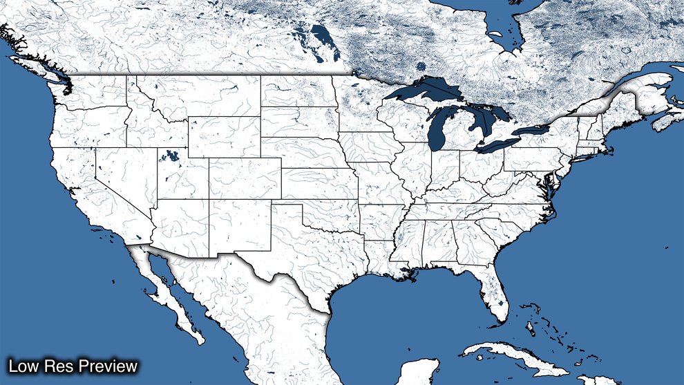 16k Digital USA Map Flat – Trilogy Maps